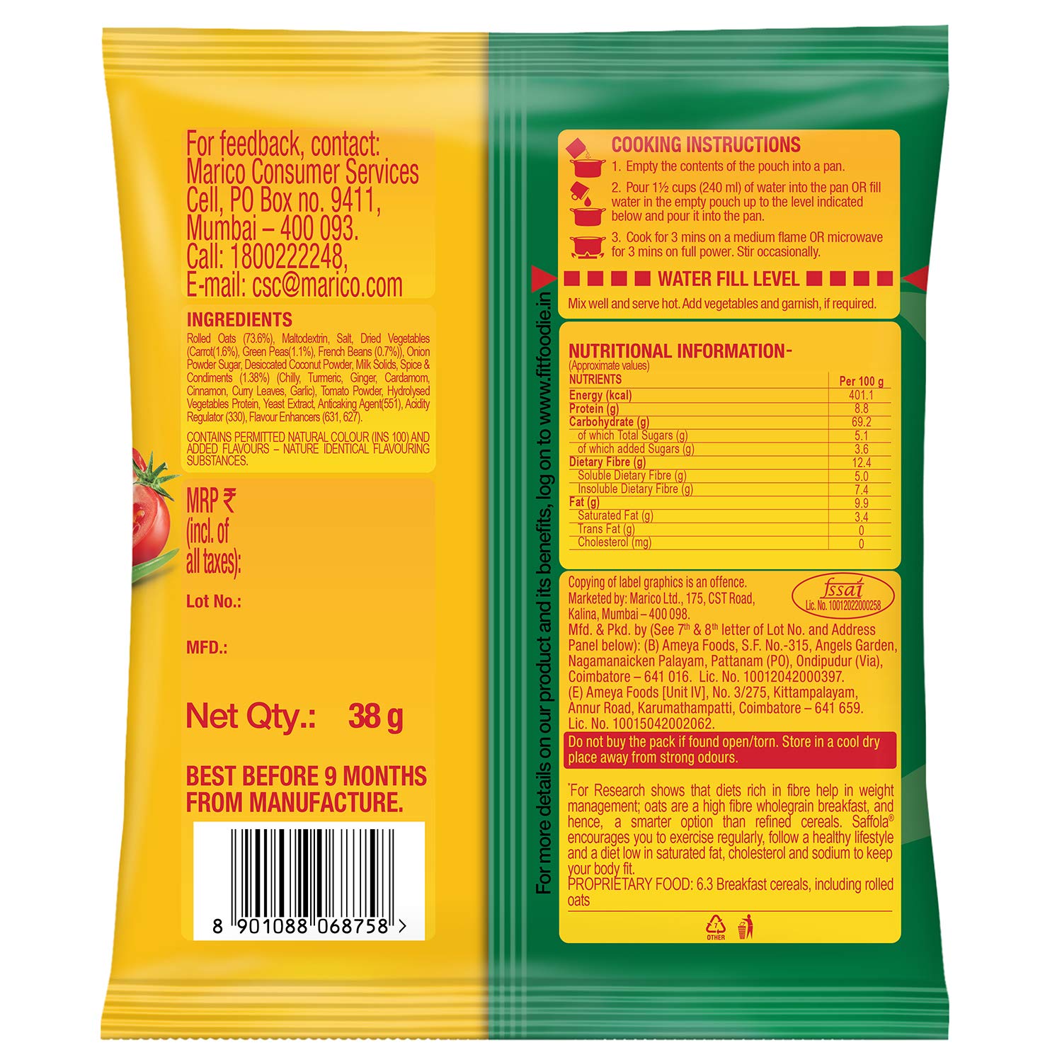 how to cook saffola oats